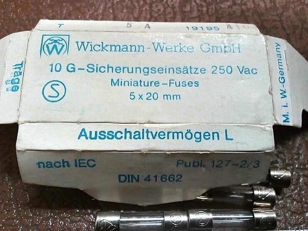 German Miniature fuses. 5 x 20 mm. 5A/250 Vac. Fius Miniatur Jerman ...