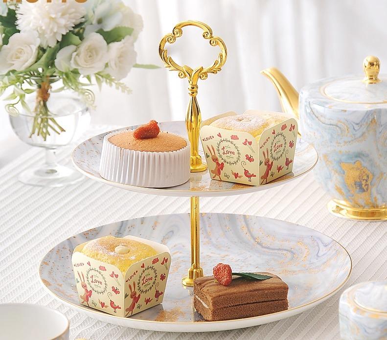 Luxury Marble Pattern High Tea Plates 高貴雲石紋下午茶餐具, 傢俬＆家居, 廚具和餐具, 茶具配件 ...