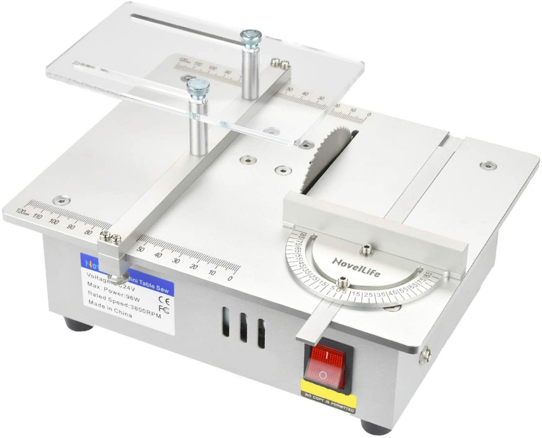 NovelLife Mini Hobby Table Saw with Miter Gauge,3 Inch HSS Circular Saw ...