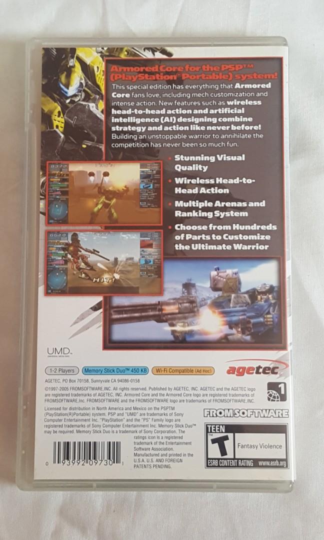PlayStation PSP Armored Core Formula Front Extreme Battle, Video Gaming ...