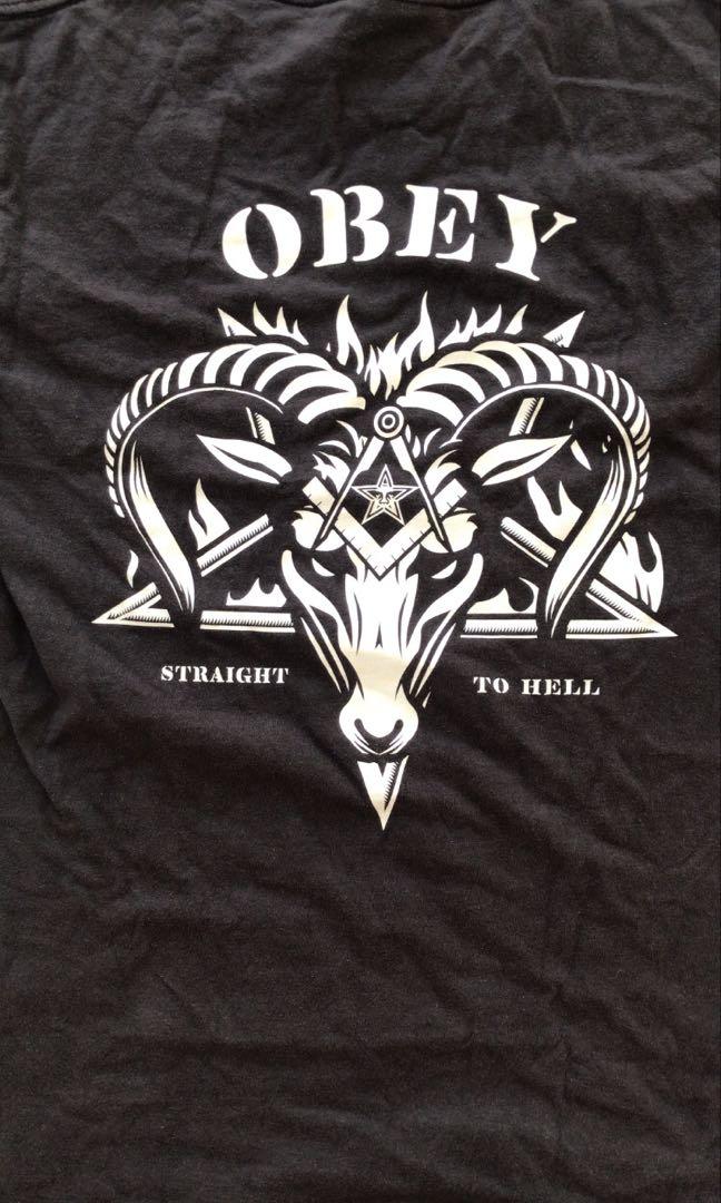 satanic obey tee, Women's Fashion, Tops, Shirts on Carousell