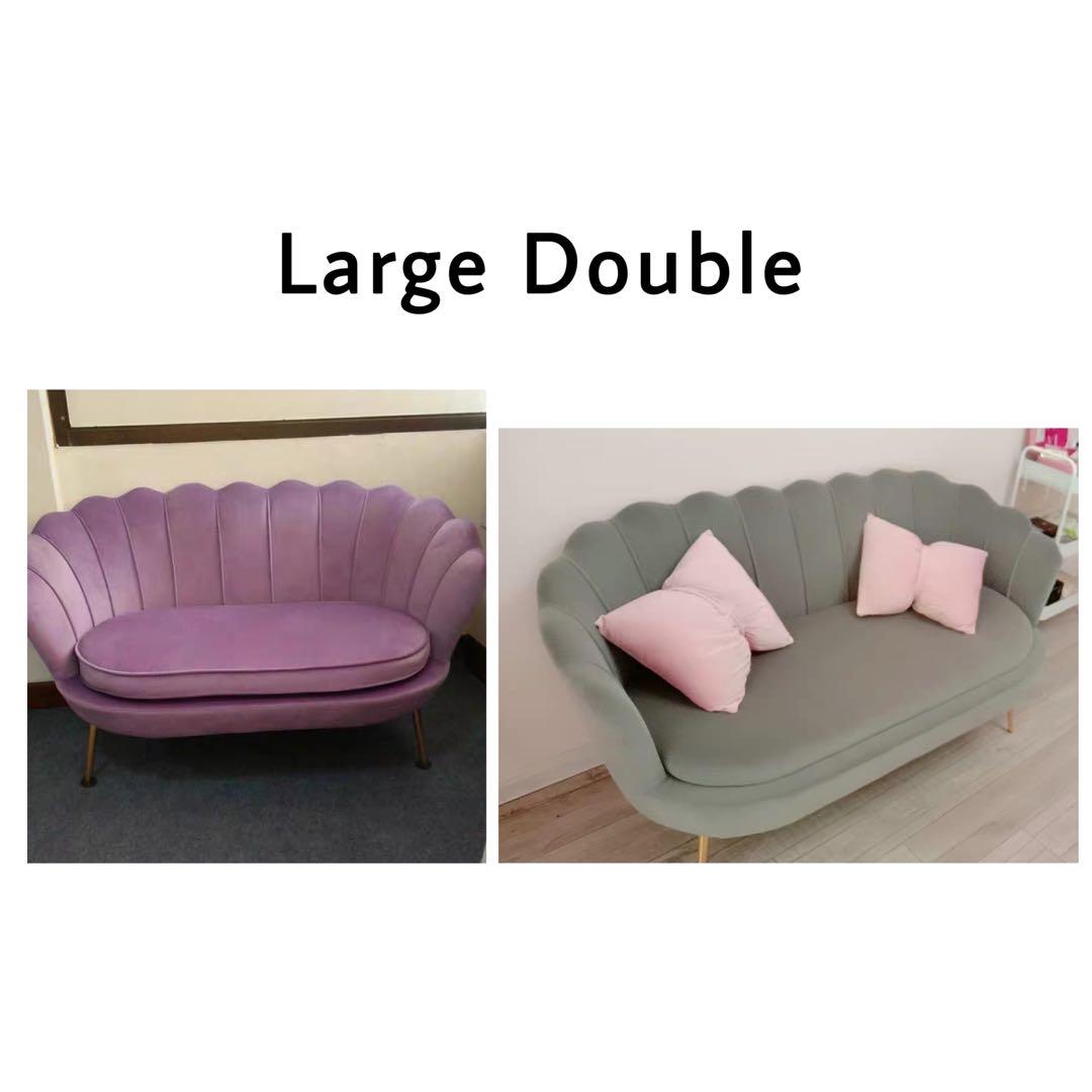 Scallop Velvet Armchair Sofa , Furniture & Home Living, Furniture ...