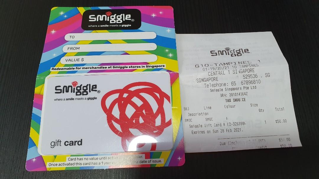 Smiggle giftcard 50$, Tickets & Vouchers, Vouchers on Carousell