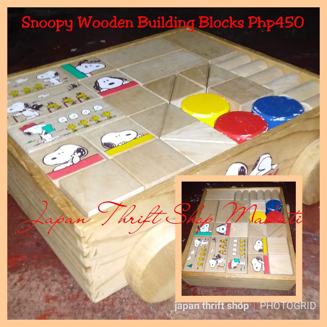 Snoopy wooden Building Blocks, Babies & Kids, Infant Playtime on Carousell
