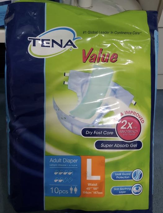 Tena Value Adult Diapers Large, Health & Nutrition, Assistive & Rehabilatory Aids, Adult ...