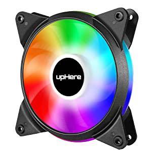 upHere 5V 6-Pack 120mm Silent PWM RGB Fan Adjustable Colorful Fans with ...