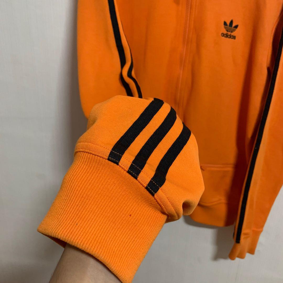 Adidas Yellow Orange Track Jacket, Men's Fashion, Activewear on Carousell
