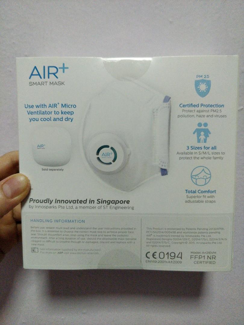 Air+ Smart Mask N95, Health & Nutrition, Face Masks & Face Shields on ...