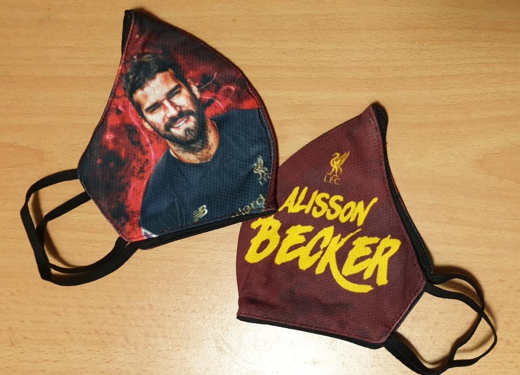 Alisson Becker Liverpool mask, Health & Nutrition, Face Masks & Face ...