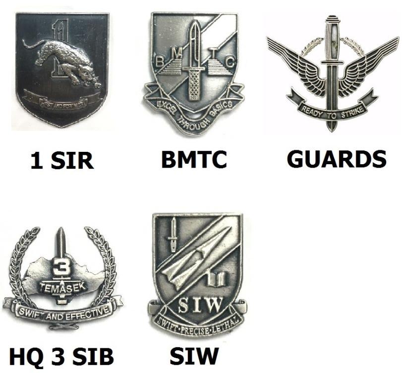 Assorted Vocation No.4 Cap Badges. For Guards, 1 SIR, BMTC, HQ 3 SIB ...