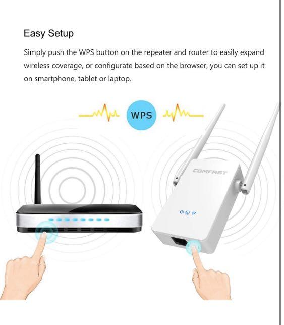 **30% Off, 2nd item*** COMFAST 300Mbps WiFi Repeater WiFi Extender Booster 2.4GHz Wireless ...