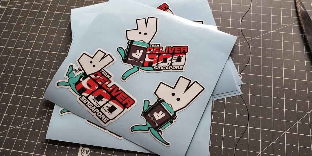 Deliveroo Roo Singapore theme sticker, Motorcycles, Motorcycle ...