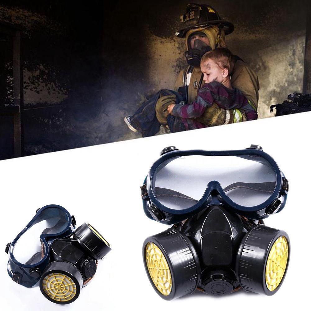Emergency Survival Safety Respiratory Gas Mask Goggles Dual Protection ...