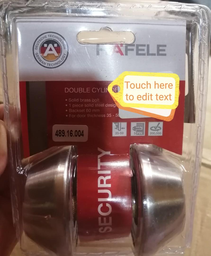 Hafele Deadbolt, Furniture & Home Living, Security & Locks, Locks ...