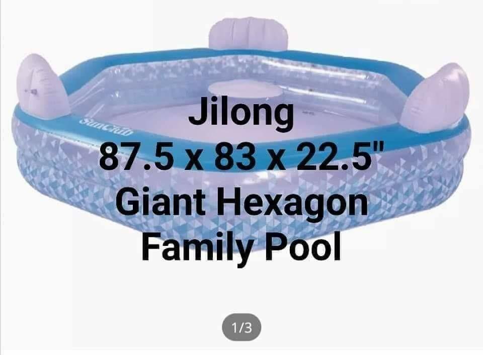 hexagon jacuzzi inflatable pool, Babies & Kids, Bathing & Changing ...