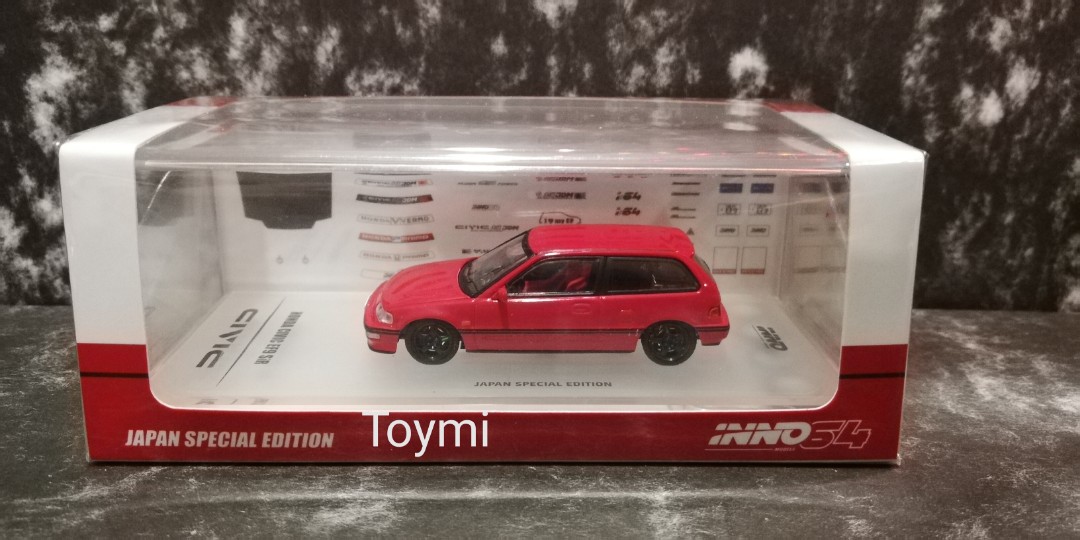 Inno 1/64 Honda Civic EF EF9 Japan exclusive Red, Hobbies & Toys ...