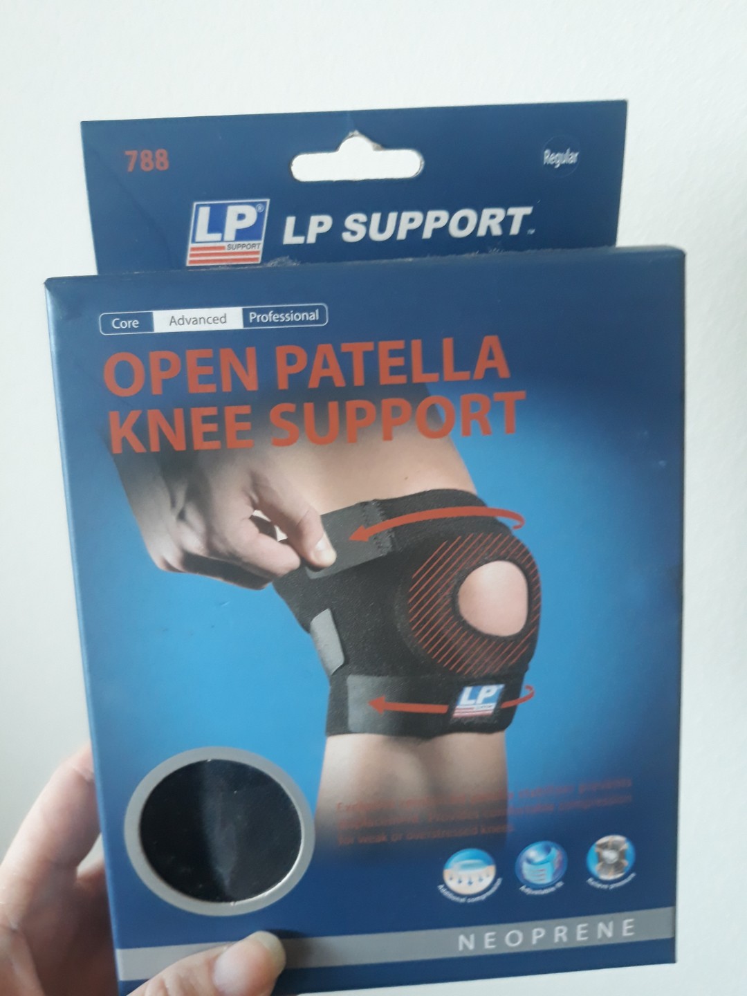 LP Open Patella Knee Support - Black, Health & Nutrition, Braces ...