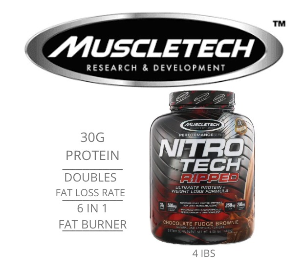 Muscletech, Nitro Tech Ripped, Ultimate Protein + Weight Loss Formula ...