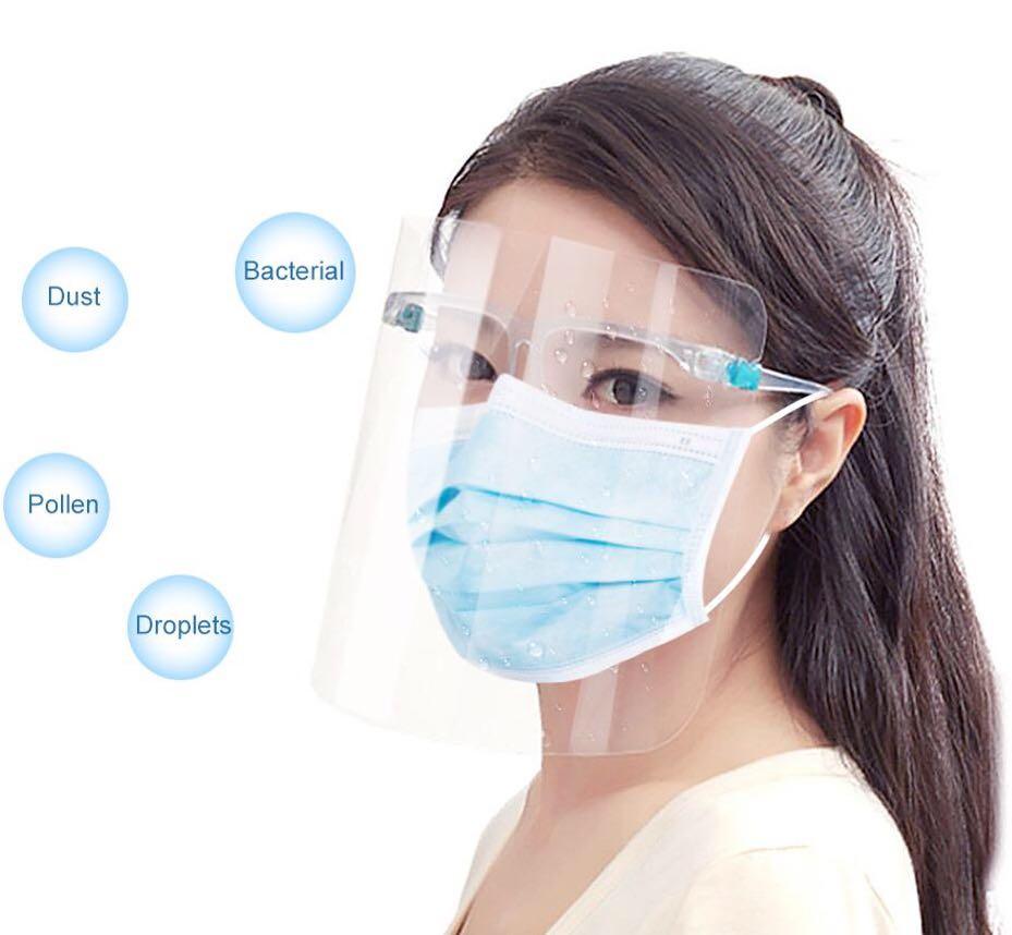 Full Face Shield Set Consist of 10 clear Sheet and 2 Transparent Spec ...