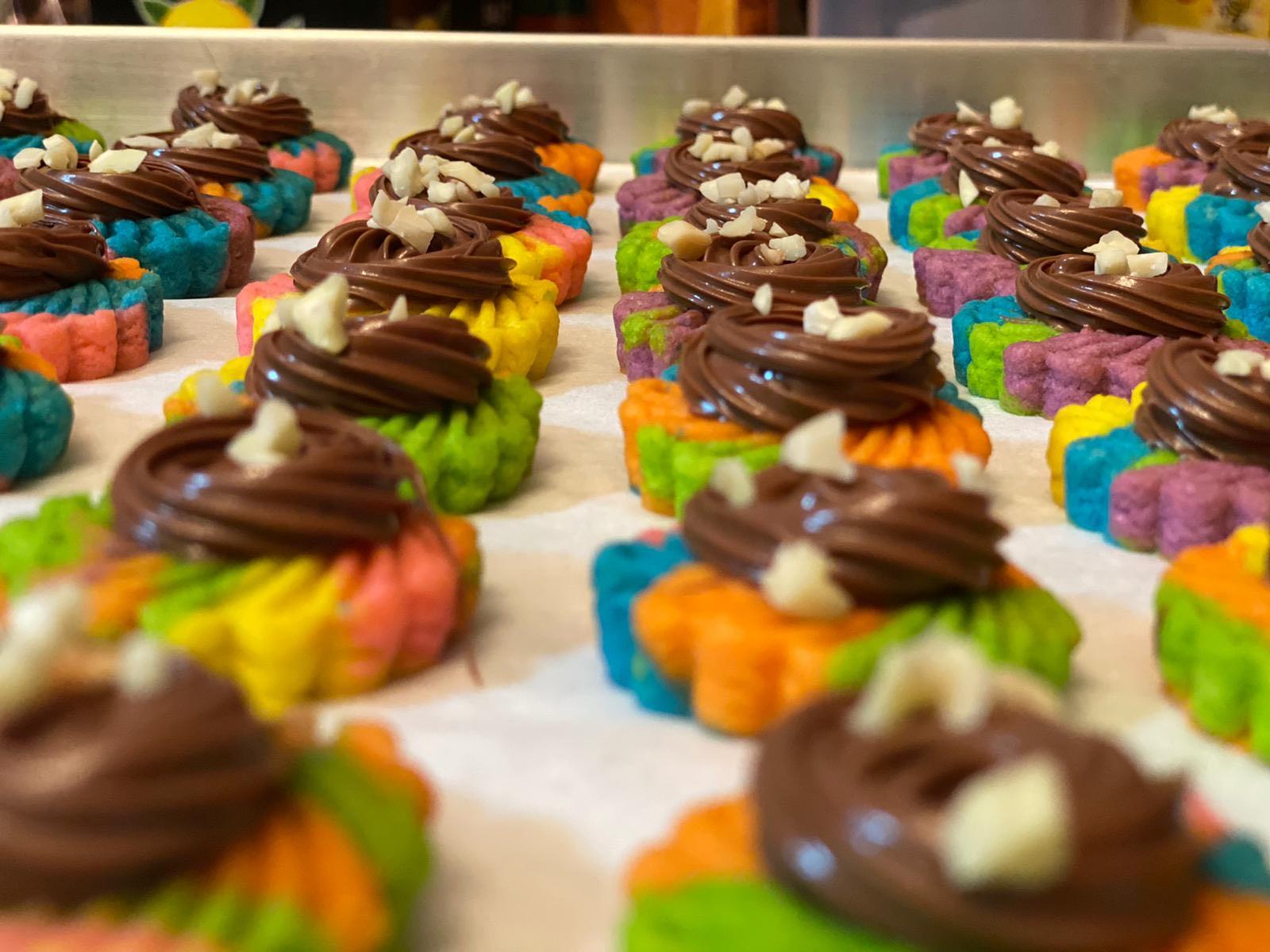 Rainbow Nutella tarts, Food & Drinks, Homemade Bakes on Carousell