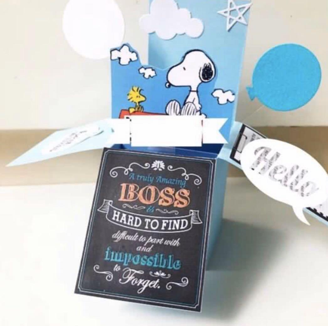 Snoopy farewell handmade pop up surprise card, Hobbies & Toys ...