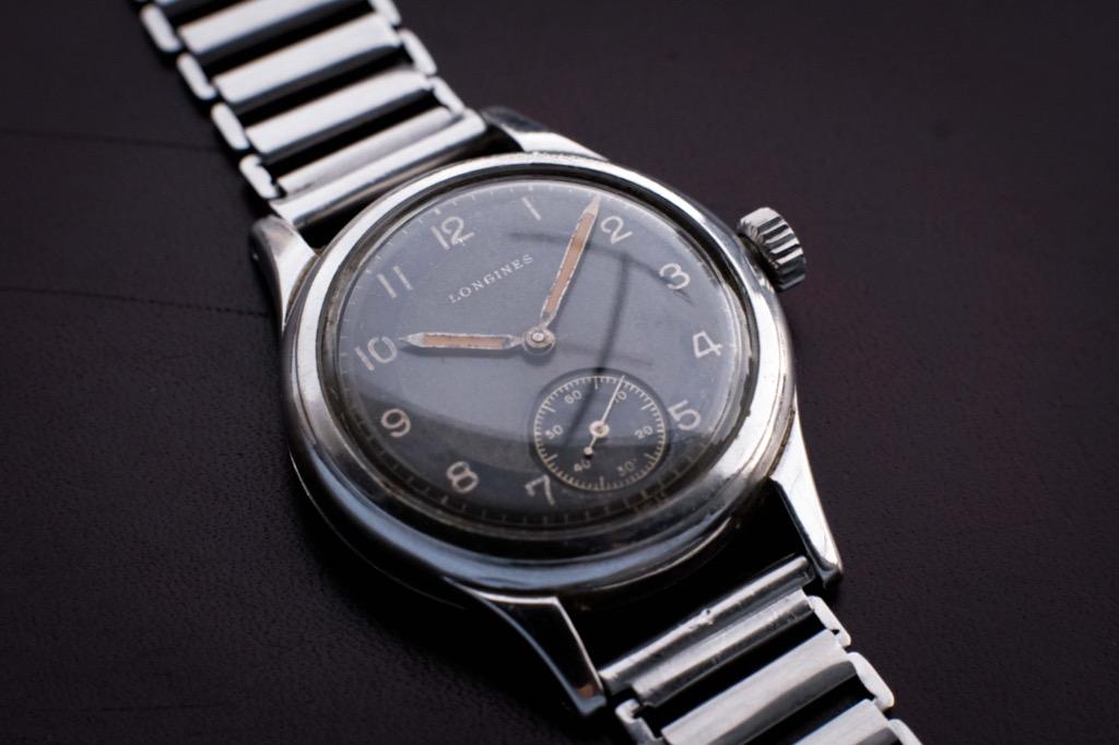 Vintage 33mm Longines ref. 23464 cal. 12.68z with black/grey silver ...