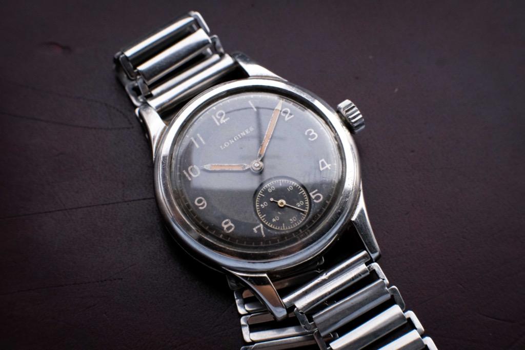 Vintage 33mm Longines ref. 23464 cal. 12.68z with black/grey silver ...