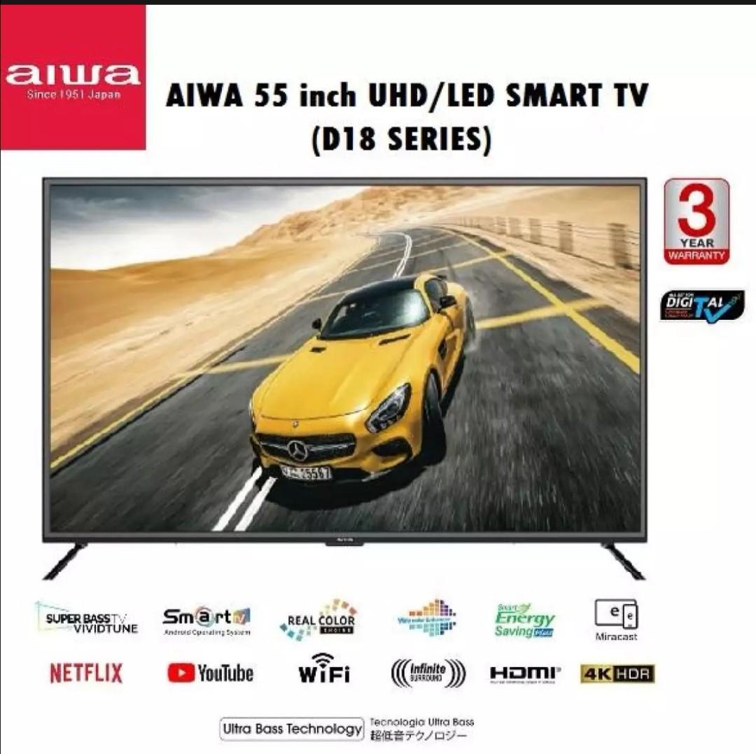 AIWA 55" LED UHD SMART ANDROID TV With FREE SOUNDBAR! LAST 5 PCS! #STAYHOME SALE!, TV & Home ...