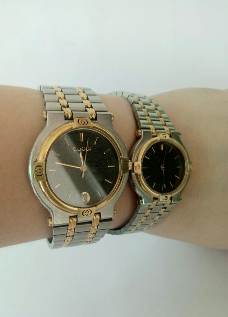 Auth Gucci Couple Two-tone Watch 9000L/9000M, Women's Fashion, Watches ...
