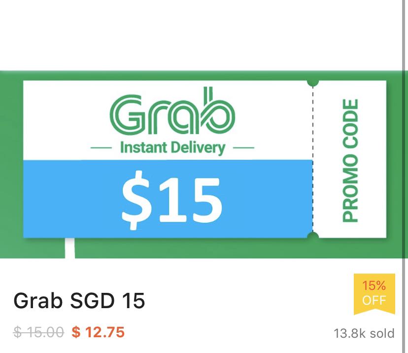 GRAB voucher $15, Tickets & Vouchers, Vouchers on Carousell
