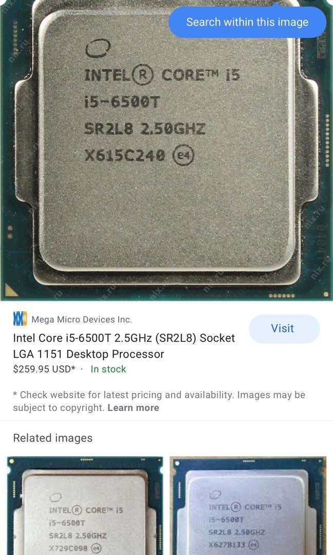 INTEL CORE I5 6500T PROCESSOR 6TH GEN PROCESSOR, Computers & Tech ...
