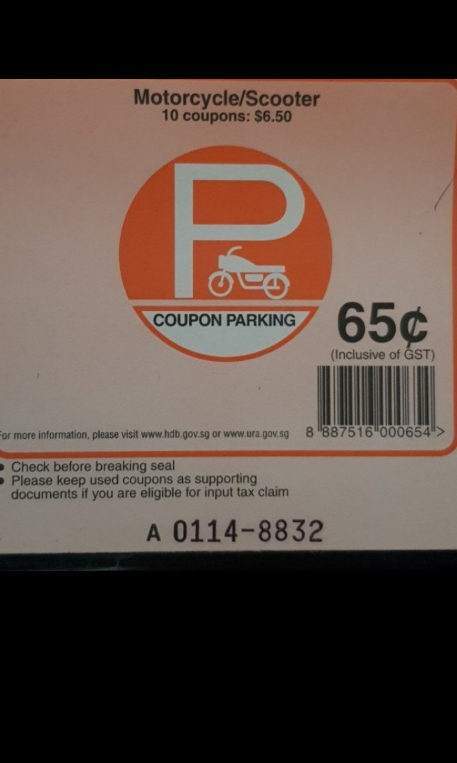 Motor parking coupon, Motorcycles, Motorcycle Accessories on Carousell