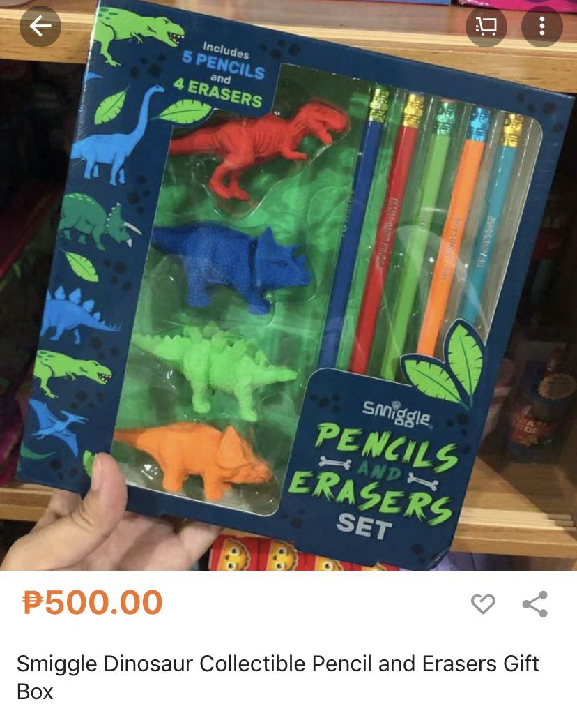Smiggle Dinosaur Pencils and Erasers Set, Hobbies & Toys, Memorabilia ...