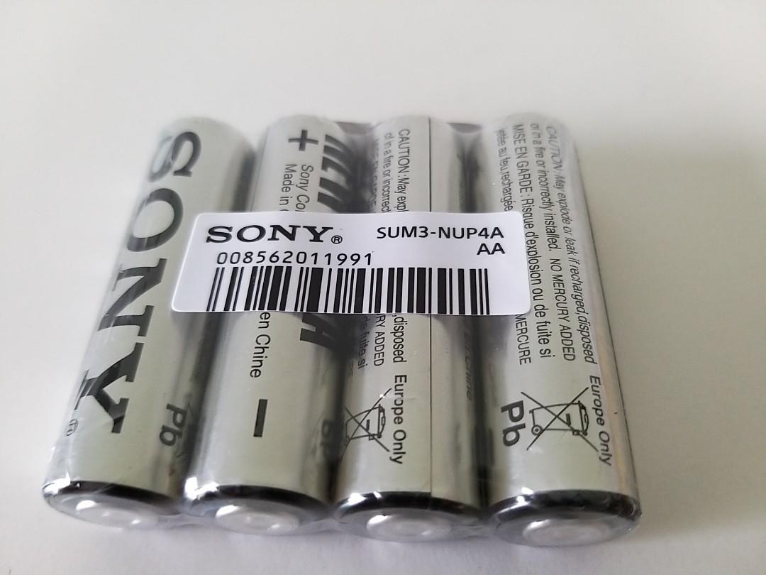 Sony AA Batteries 4 pieces, TV & Home Appliances, TV & Entertainment ...