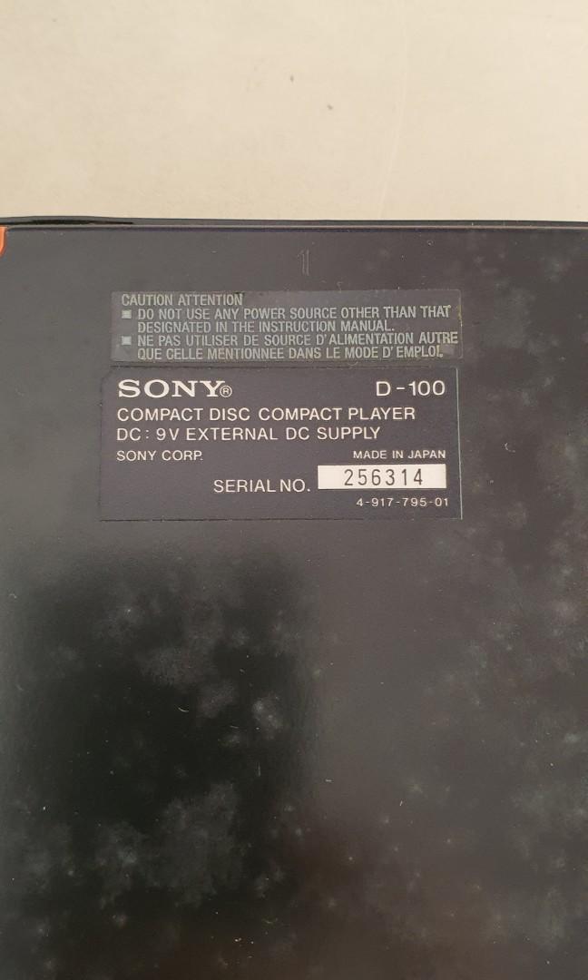 Sony compact disc player D-100, Audio, Portable Music Players on Carousell