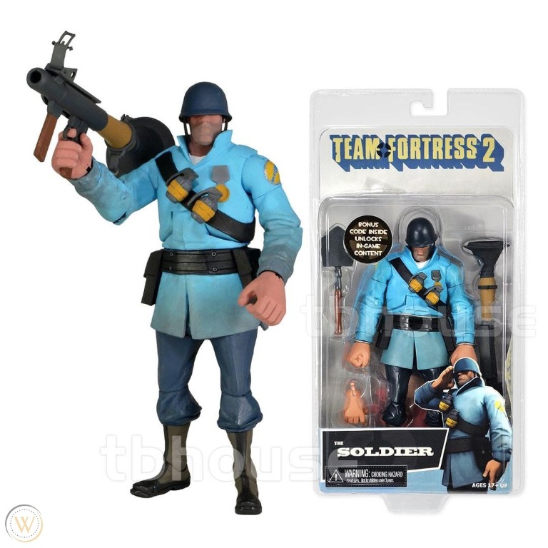 THE SOLDIER FIGURE TEAM FORTRESS 2 BLUE BLU EDITION NECA SERIES 2 W ...