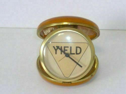 VINTAGE ! YIELD CASE MINI ROUND POCKET ALARM CLOCK # 9 ( WORKING ... VINTAGE ! YIELD CASE MINI ROUND POCKET ALARM CLOCK # 9 ( WORKING ...