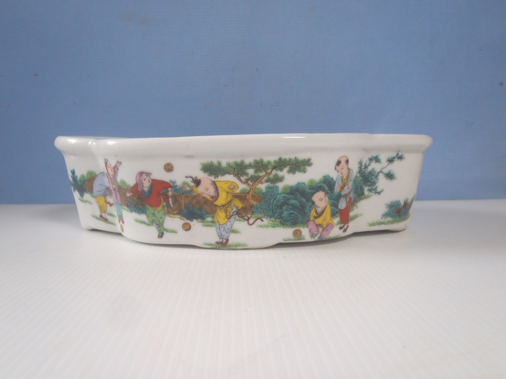 vintage Chinese porcelain bulb pot circa 1950s retired signed ...