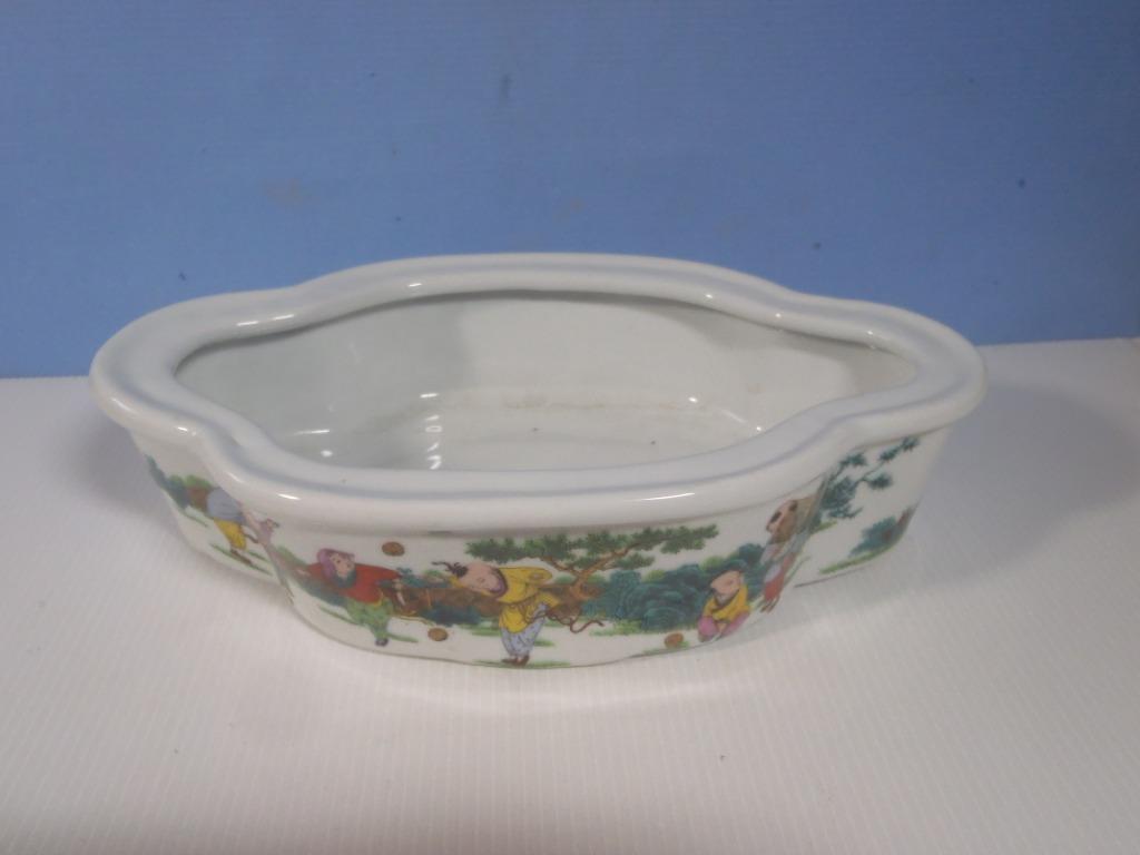 vintage Chinese porcelain bulb pot circa 1950s retired signed ...