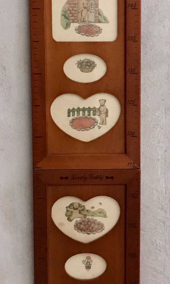 Vintage Wooden Teddy Bear Growth Chart Ruler Japan, Everything Else ...