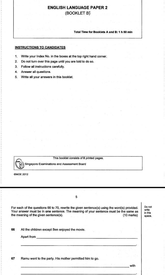 2012-2019 PSLE English Paper 2 Targeted Practice, Hobbies & Toys, Books ...