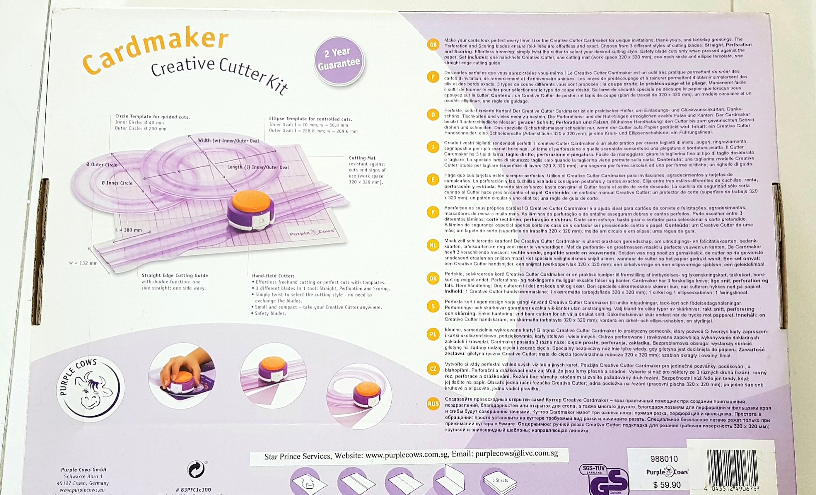 Cardmaker Creative Cutter Kit (Purple Cow), Hobbies & Toys, Stationery ...