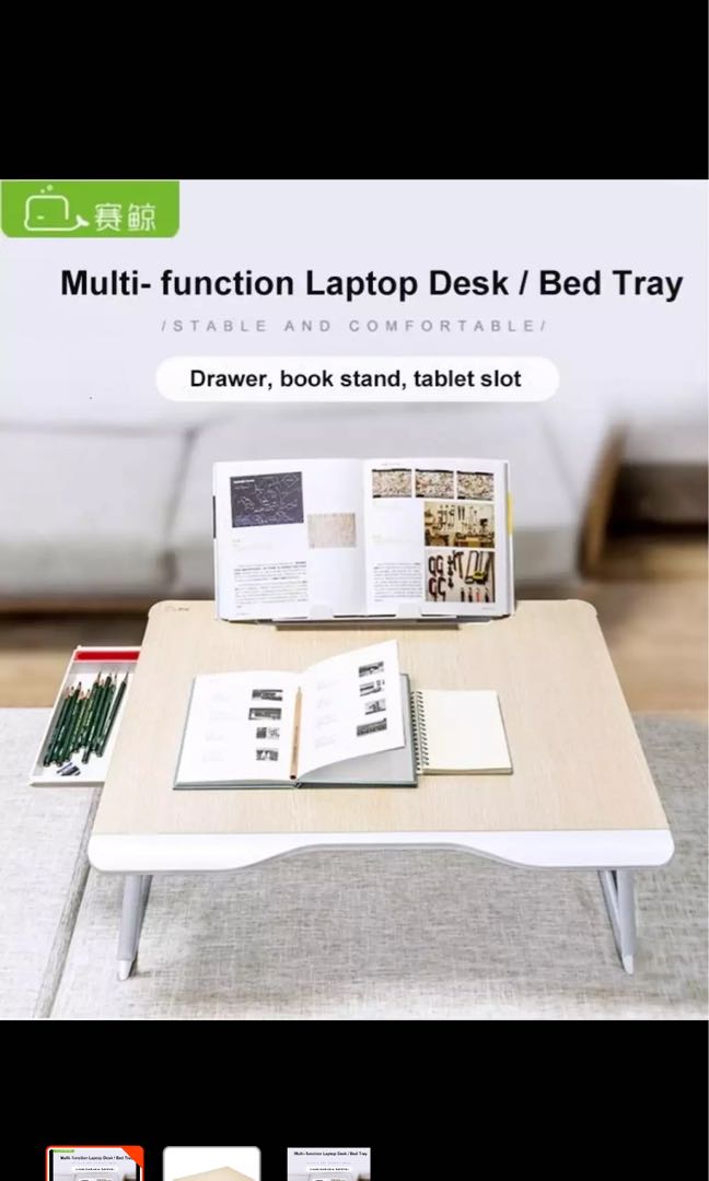 Foldable table with drawer and book stand, Furniture & Home Living ...
