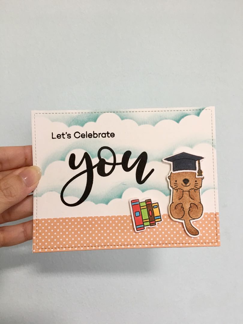 Handmade card - graduation, congratulations, celebration (otter ...