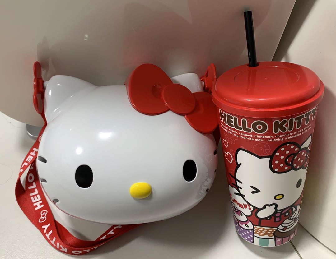 Hello Kitty Popcorn Bucket & Collectible Cup Set, Furniture & Home ...