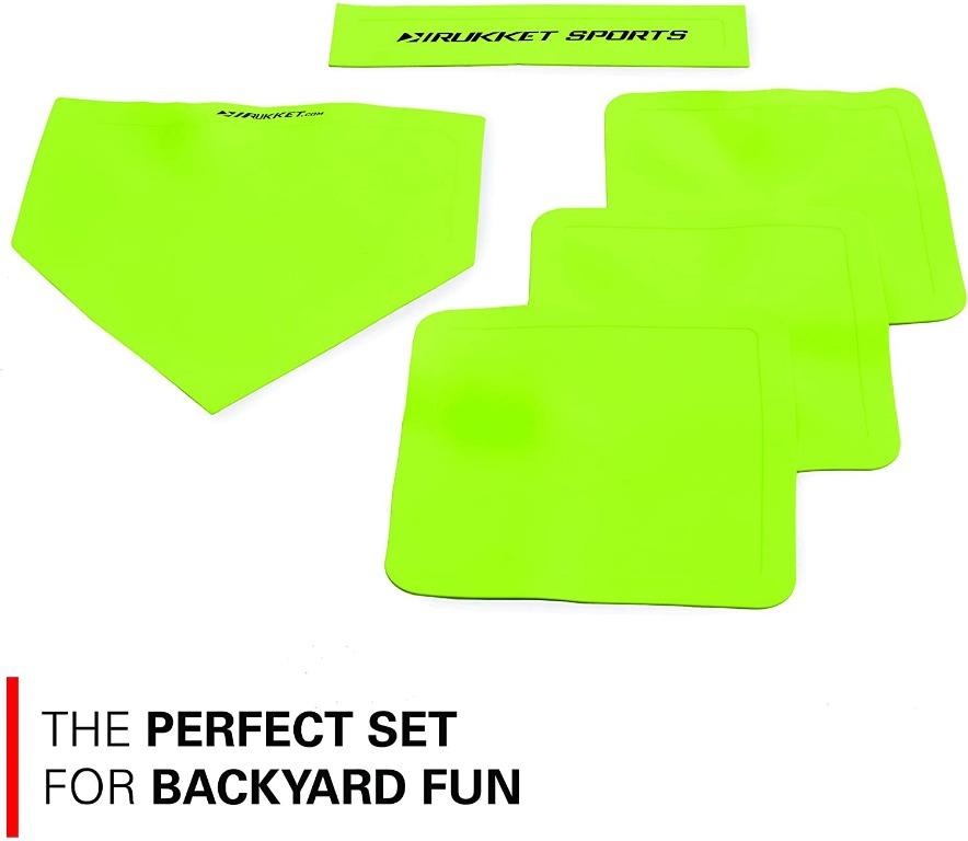 (HOT) Rukket Kickball Set with Bases | Rubber Throw Down Plates and ...