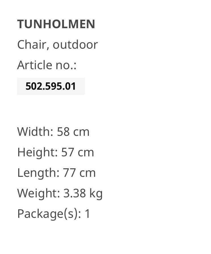 IKEA Chair (TUNHOLMEN), Furniture & Home Living, Furniture, Chairs on ...