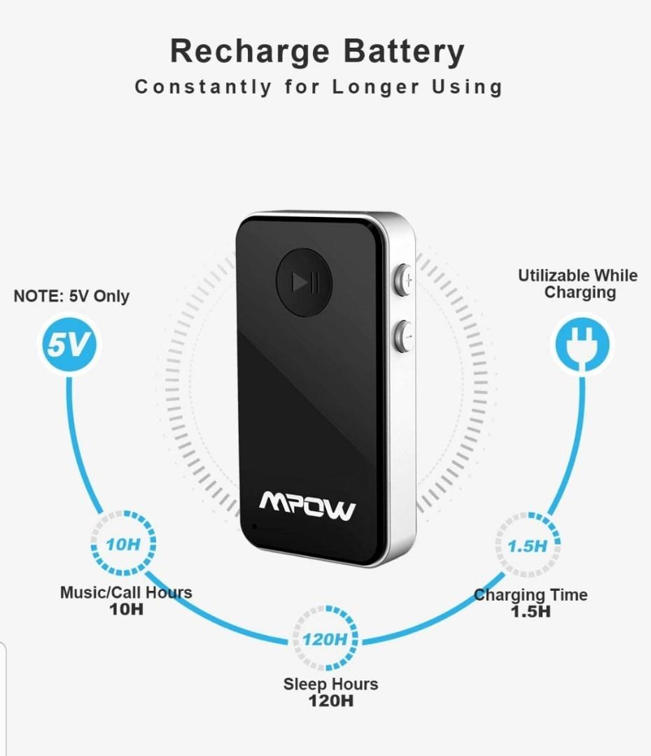 Mpow Bluetooth Receiver, Streambot Mini Bluetooth Car Aux Adapter ...