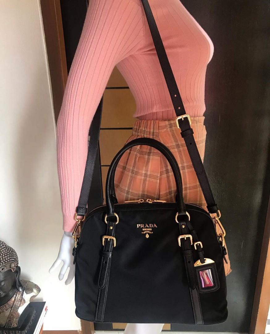 Prada Dome Bag, Luxury, Bags & Wallets on Carousell
