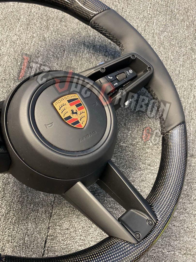 (Ready stock) Porsche 992 911 Taycan Carbon fibre steering wheel, Car ...